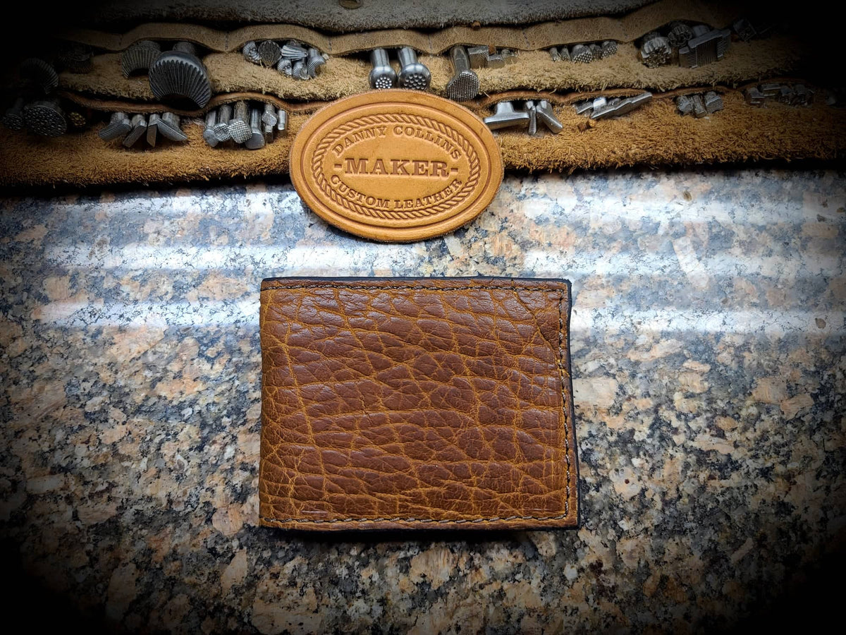 Shrunken Bison Bi fold wallet, Buffalo Leather Wallet, Men's Wallet – Danny Collins Custom Leather