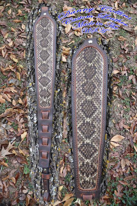Buffalo Rifle Sling with Rattlesnake Inlay – Danny Collins Custom Leather
