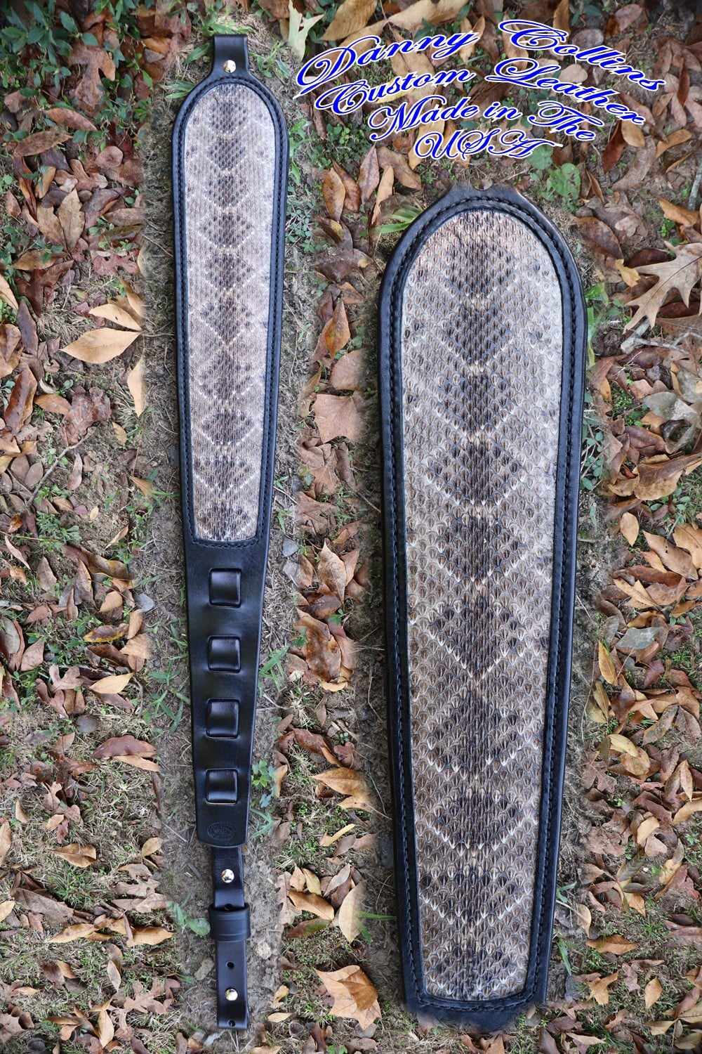 Black Buffalo Rifle Sling with Rattlesnake Inlay – Danny Collins Custom ...