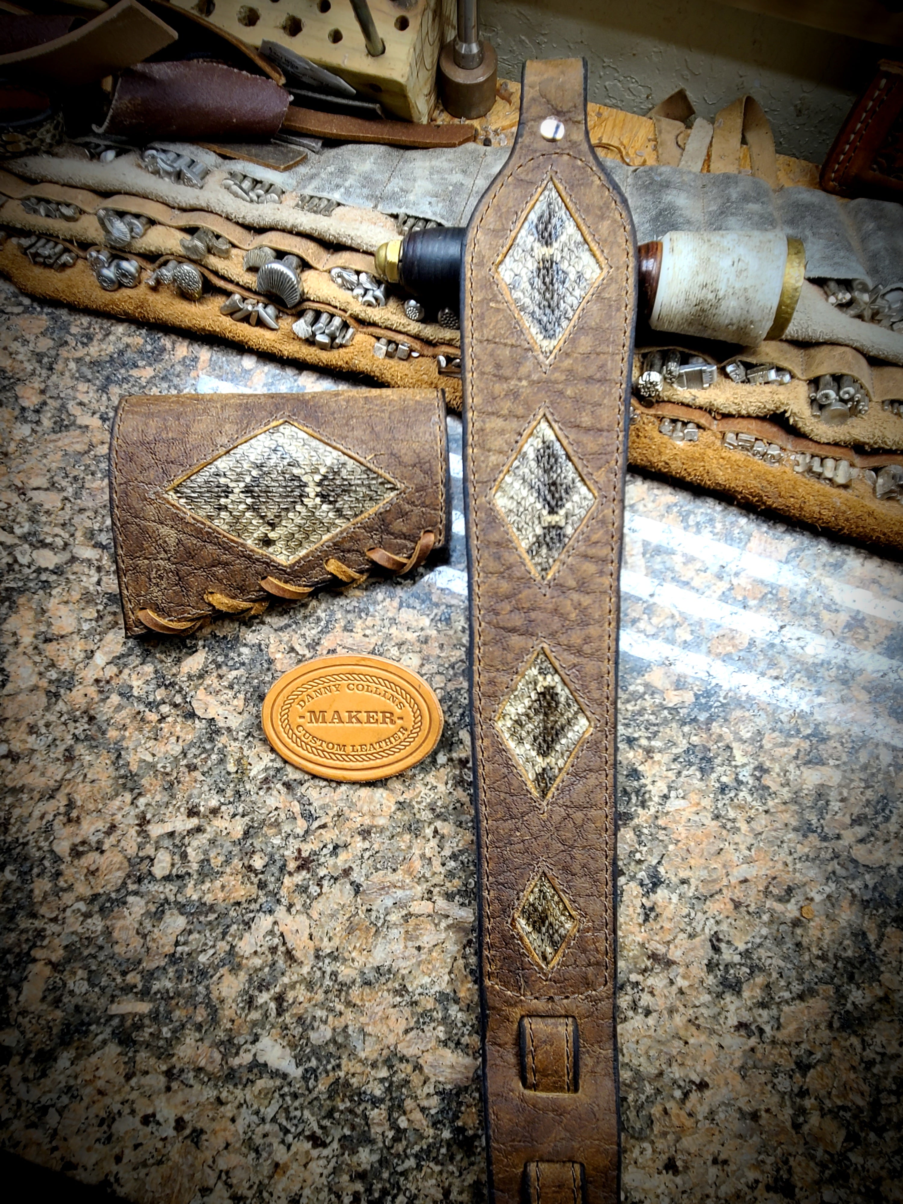 Badlands Bison Rifle Sling with Rattlesnake Inlay – Danny Collins ...