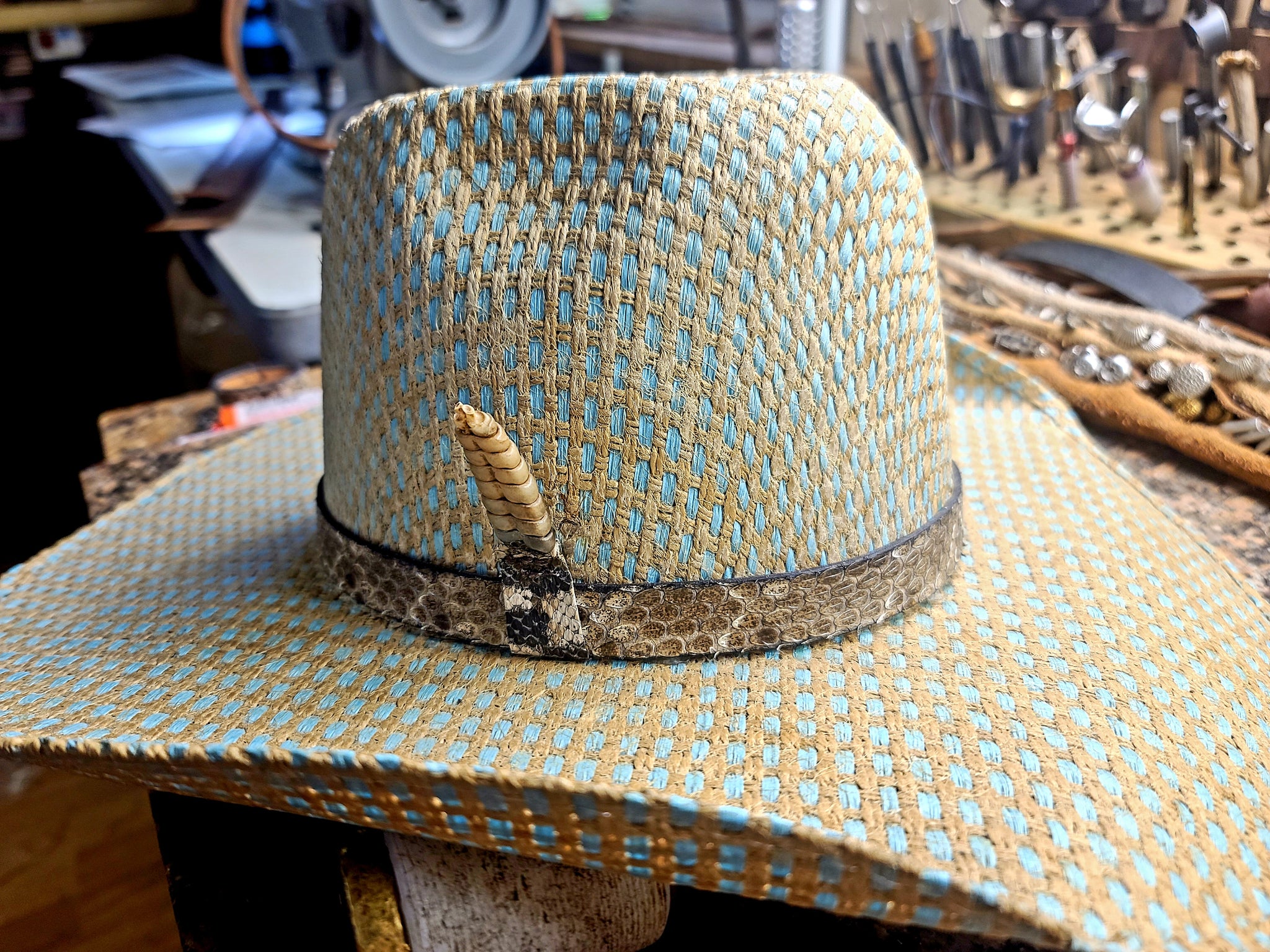 Rattlesnake Hat Band 3/4" with Gold & Silver Buckle Set – Danny Collins ...