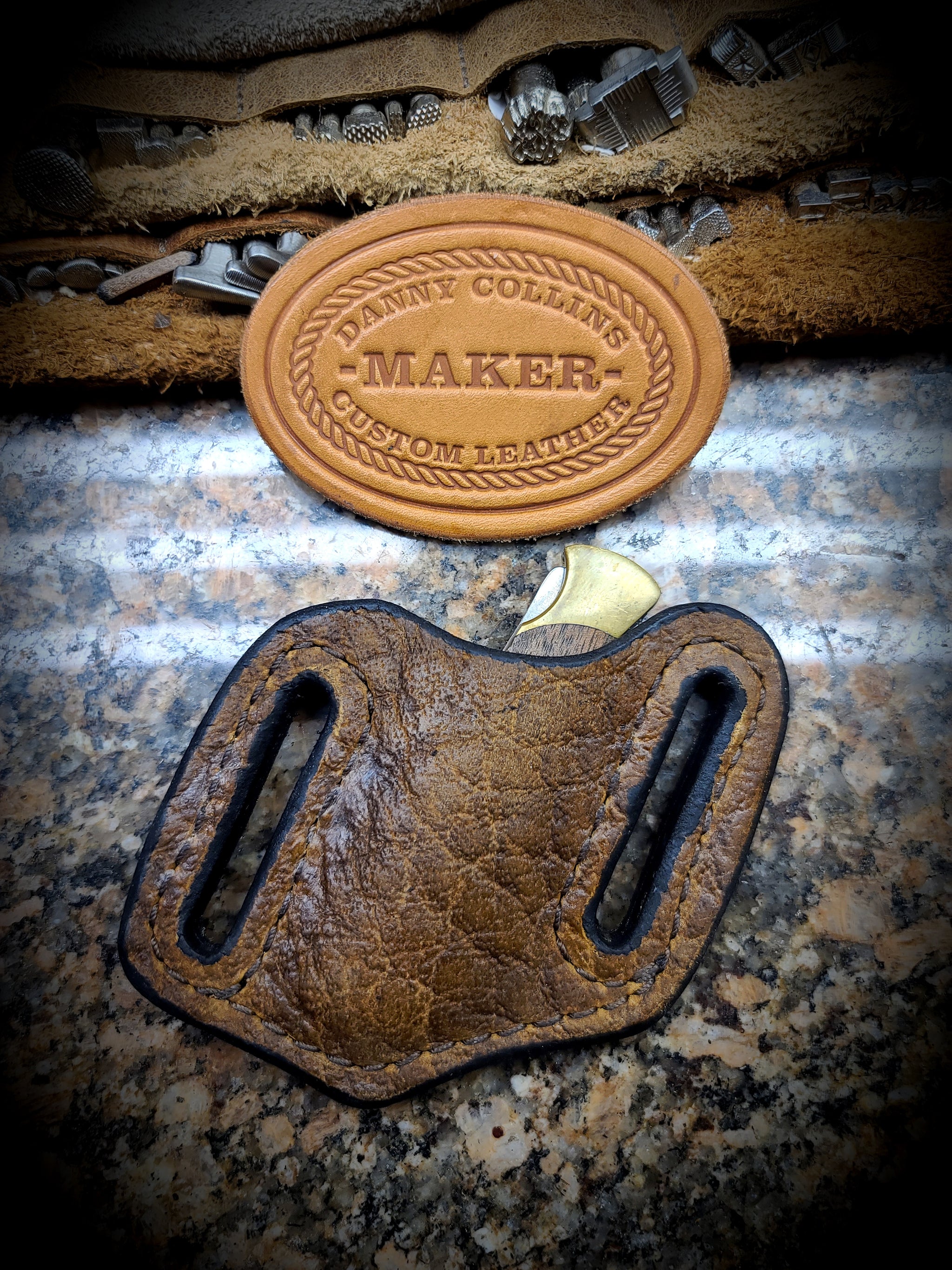 Badlands Bison Buffalo Leather Knife Sheath/ Buck 55 knife sheath/ Kni ...