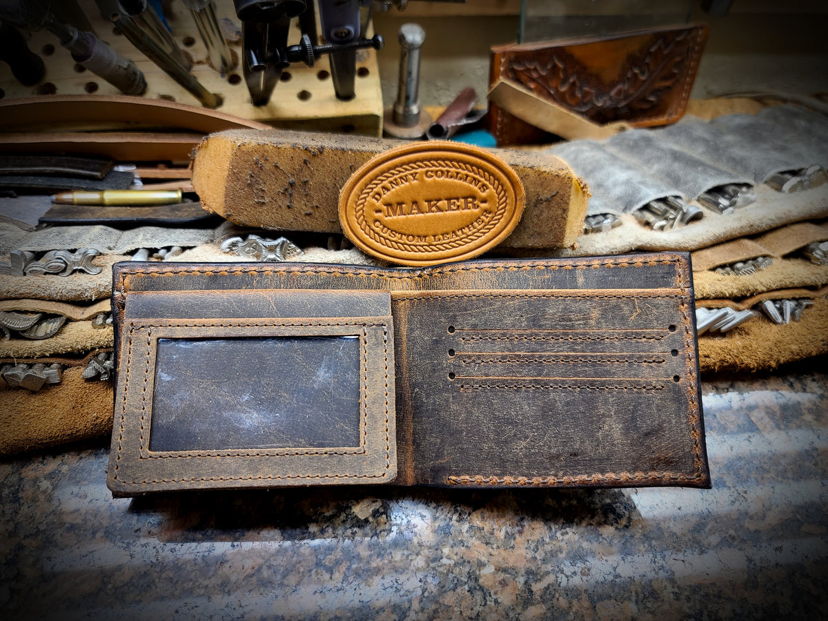 Buffalo Bi fold wallet with Rattlesnake Inlay, Leather Wallet, Men's W ...