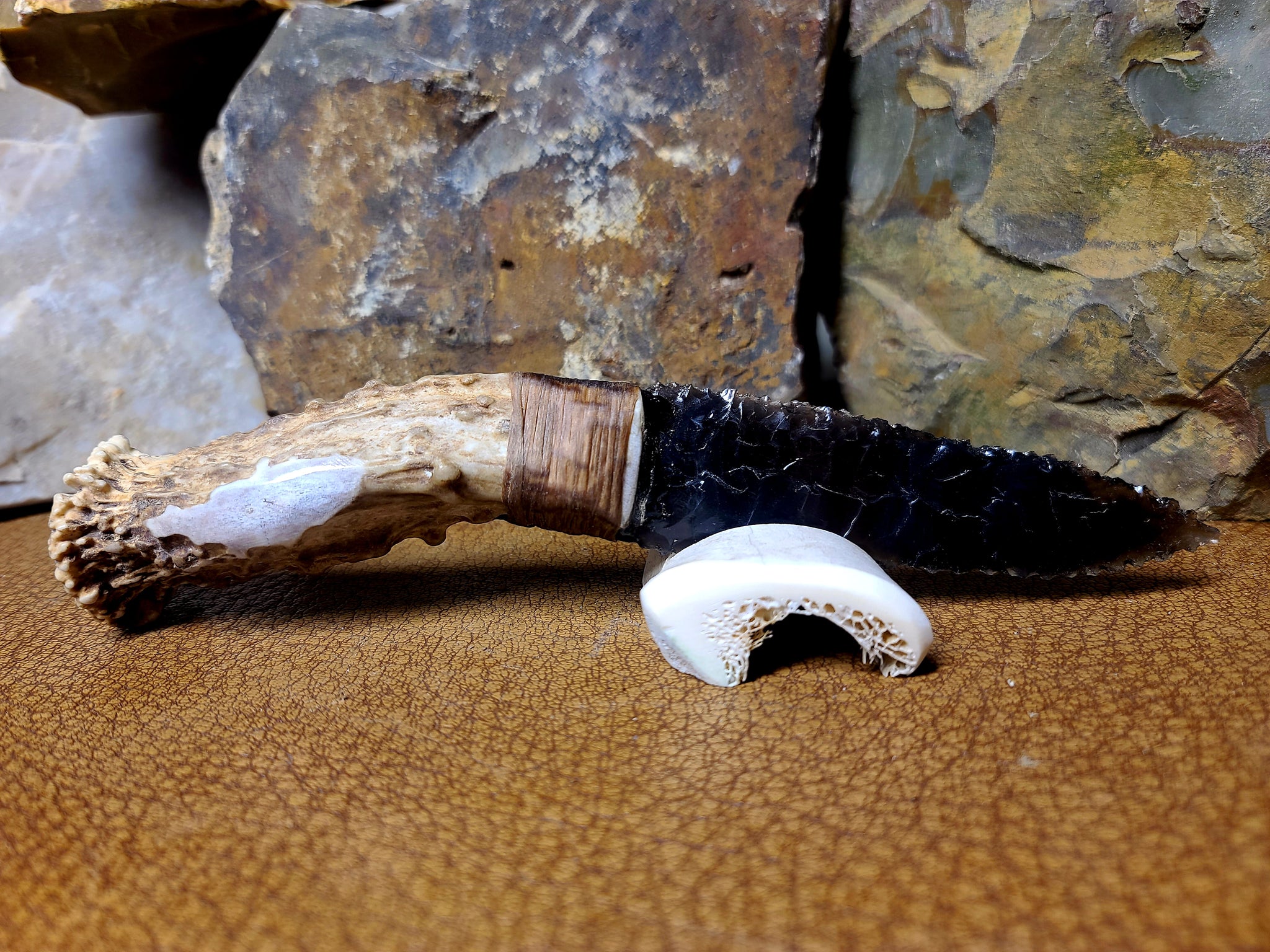 Rainbow Obsidian, Neolithic Art, Stone Art – Danny Collins Custom Leather