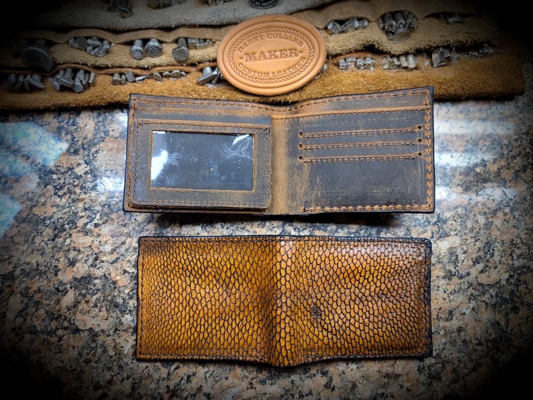 Beaver Tail Wallet with ID, Leather bifold wallet – Danny Collins ...