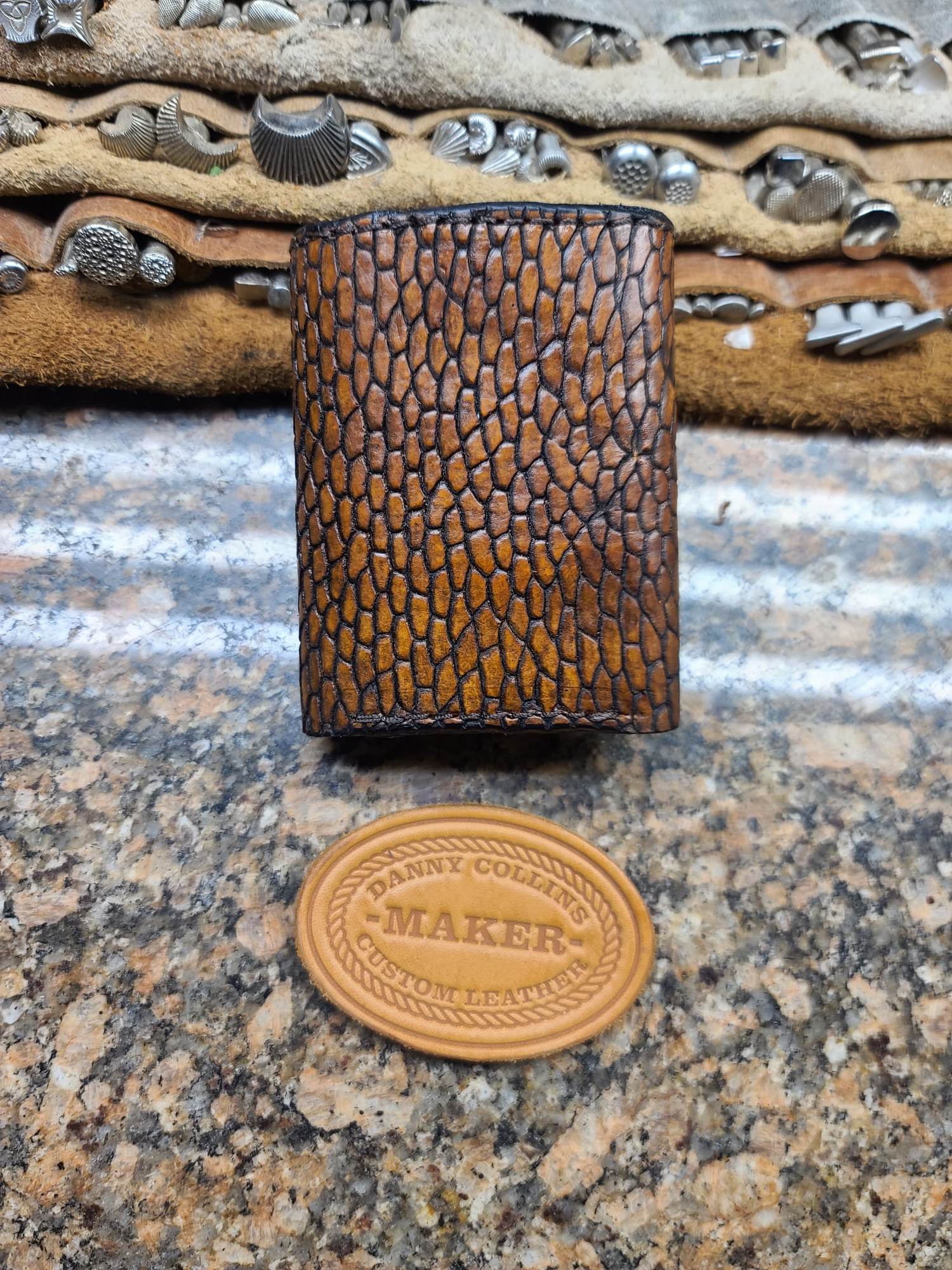 Beaver Tail Wallet with ID, Leather Trifold wallet – Danny Collins ...